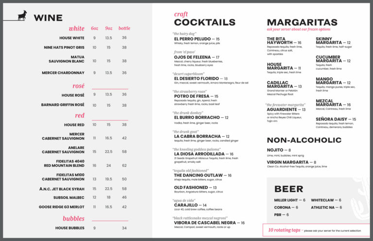 Menus - Perch Cantina