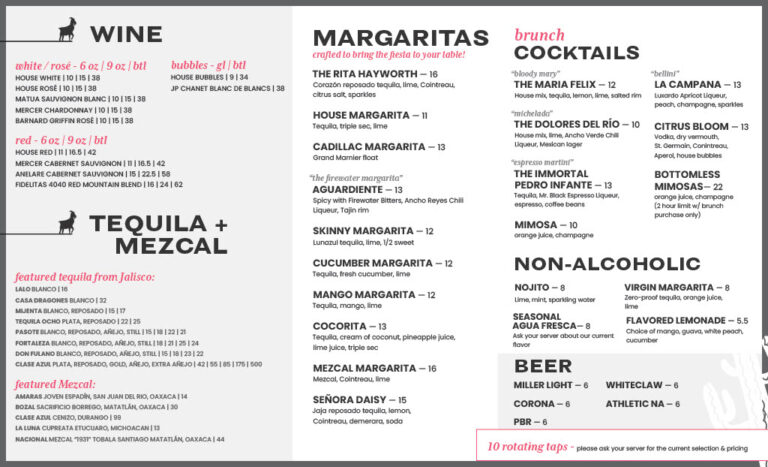 Menus - Perch Cantina