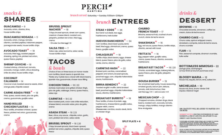 Menus - Perch Cantina